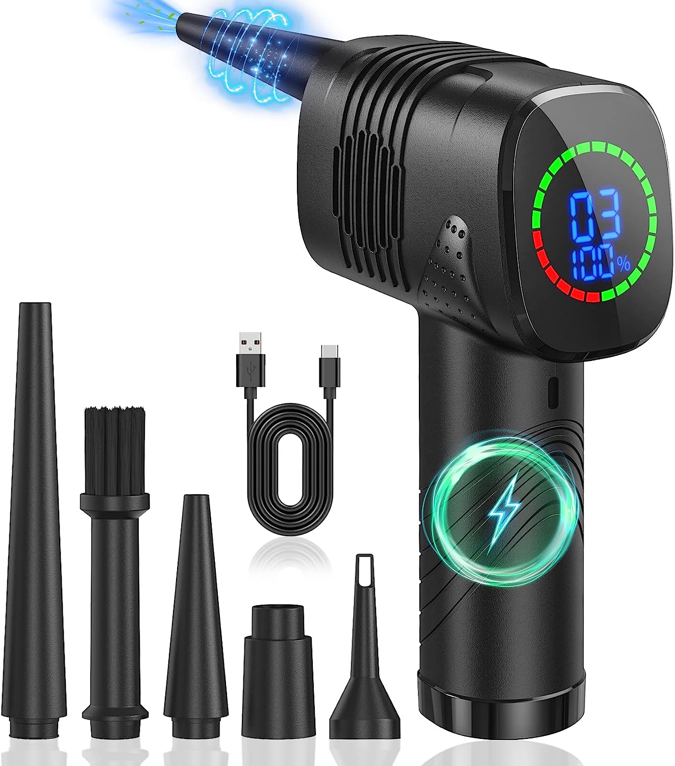 Suflanta aer, fara fir Ventlex®, baterie 6000 mAh, incarcare tip USB-C ...